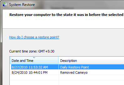 Automatically create restore points in Windows 7